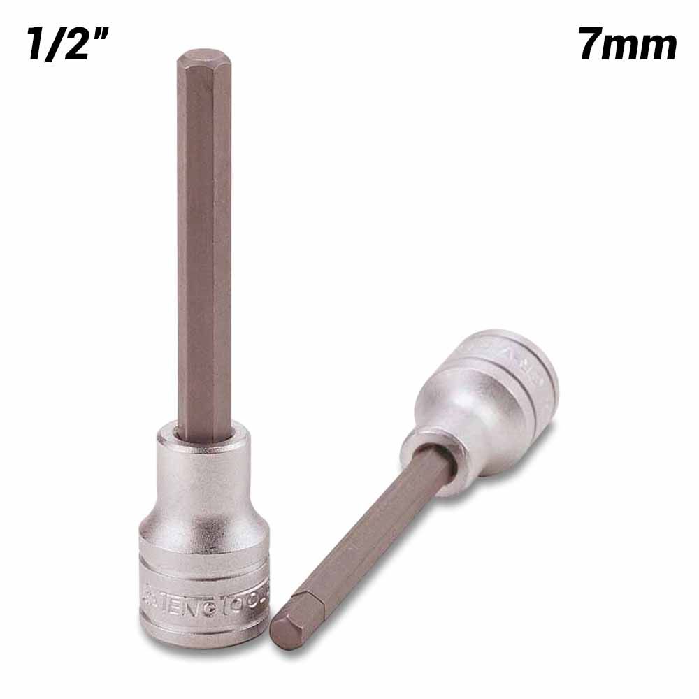 Teng Tools M122507 C 1 2 Drive Bit Socket Hex 7mm x 100mm L