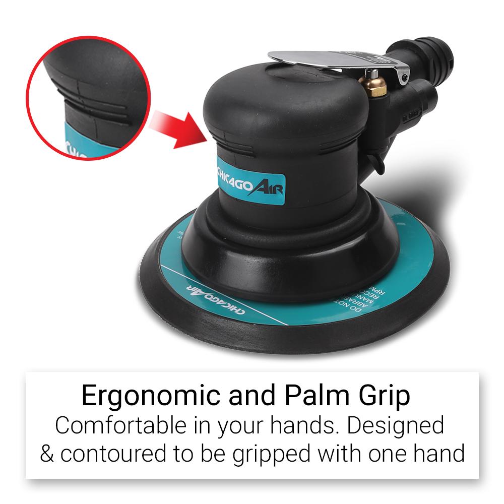 Milwaukee Palm Sander Sanders 6-Inch Random Orbital Air Palm Sander ...