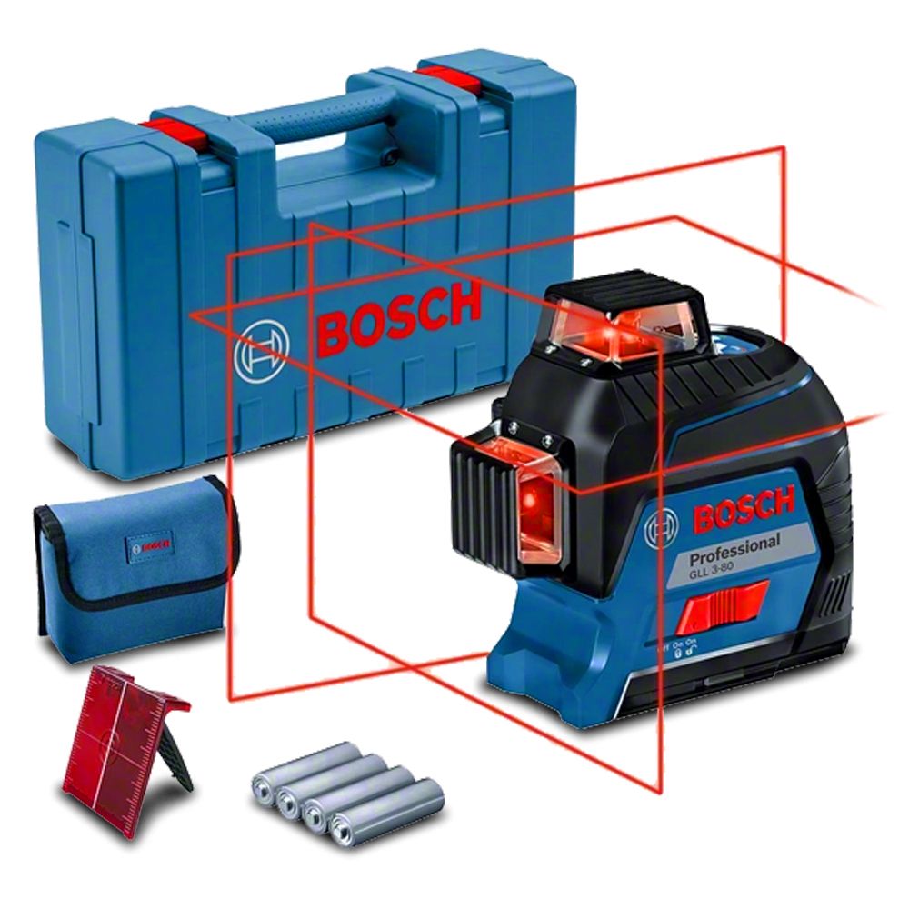 Bosch Gll 3 80 0.601.063.S01 Red Beam Line Laser Level With Tripod Kit