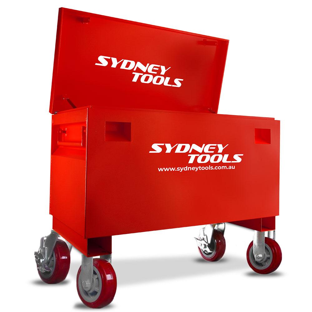 Sydney Tools B700R W 1219 x 610 x 700mm Red Steel Site Box With Caster Wheels