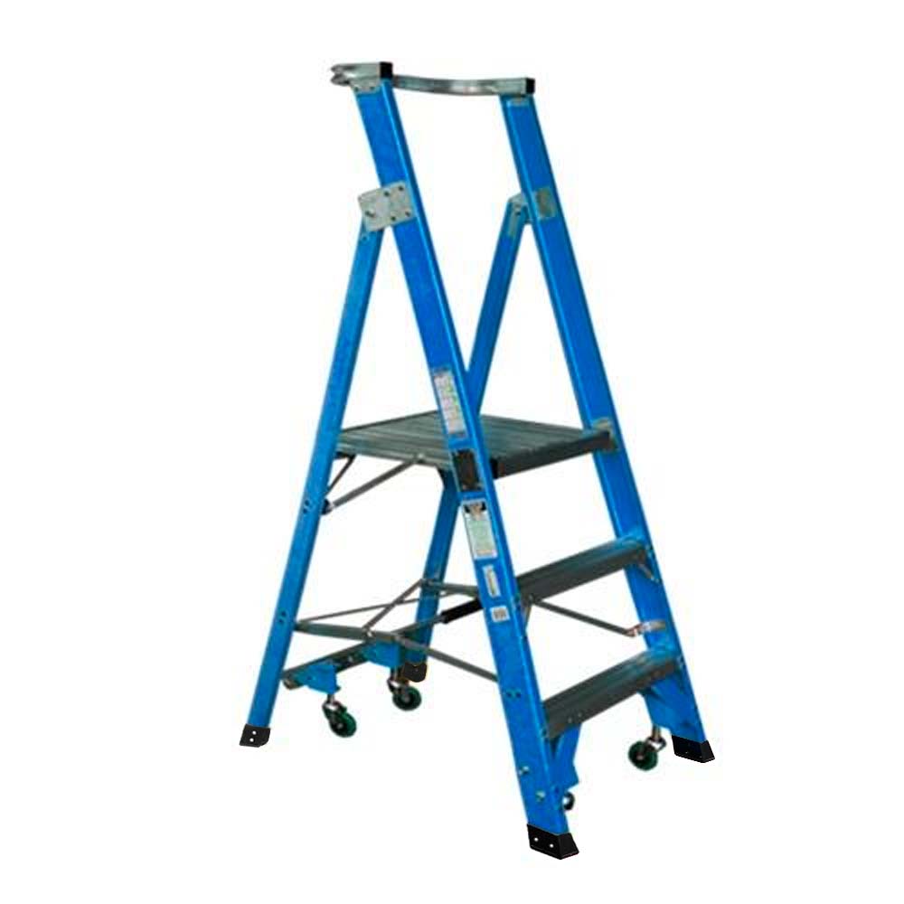 Climbrite CLI3STEP 3 Step 0.9M Fibreglass Platform Ladder on Wheels
